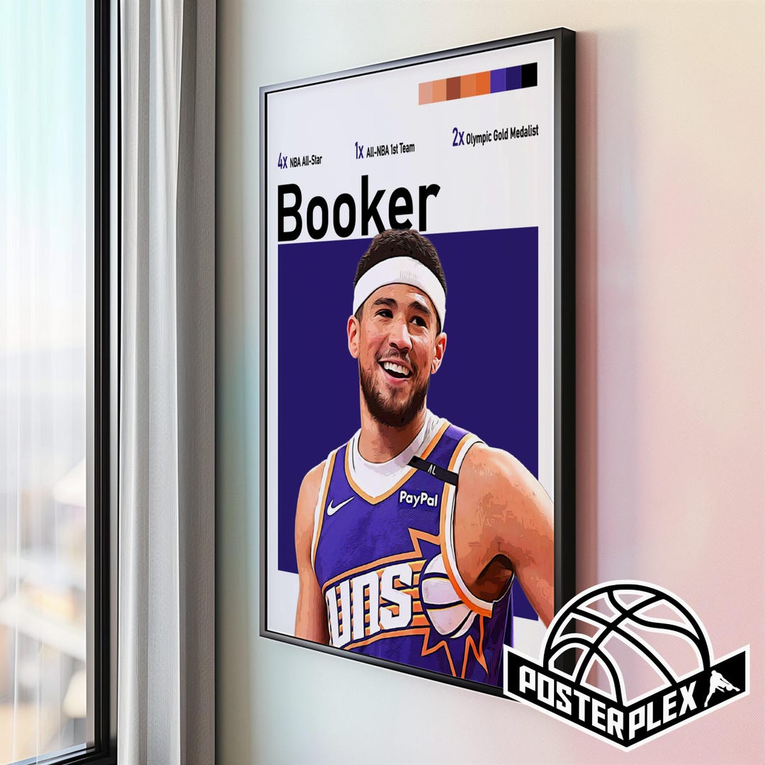 Devin Booker Poster, Basketball Poster, Minimalistic Sports Poster ...