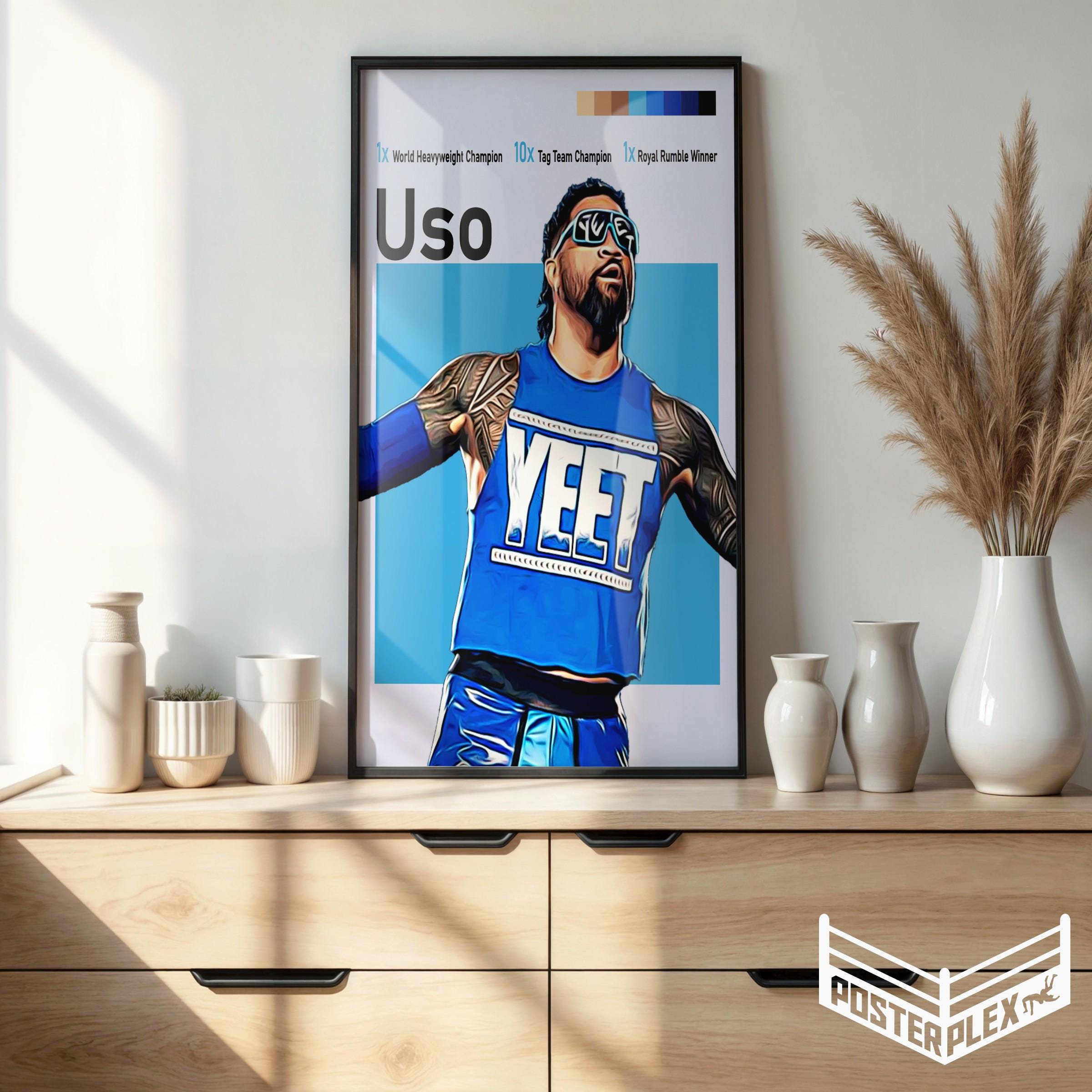 Uso Poster, Pro Wrestling Poster, Minimalistic Sports Poster, Wrestling ...