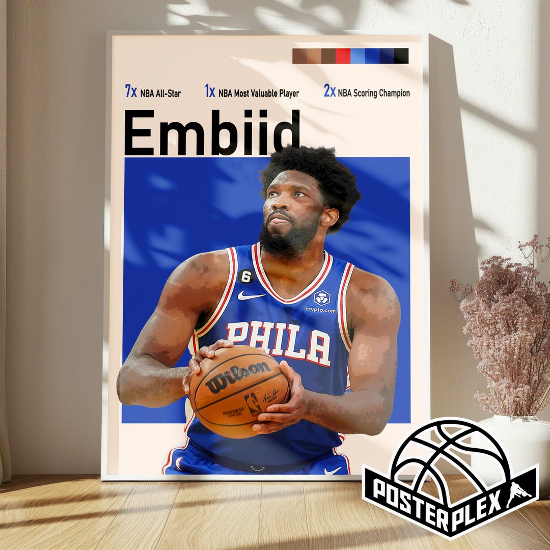 Joel Embiid Poster, Basketball Poster, Minimalistic Sports Poster ...