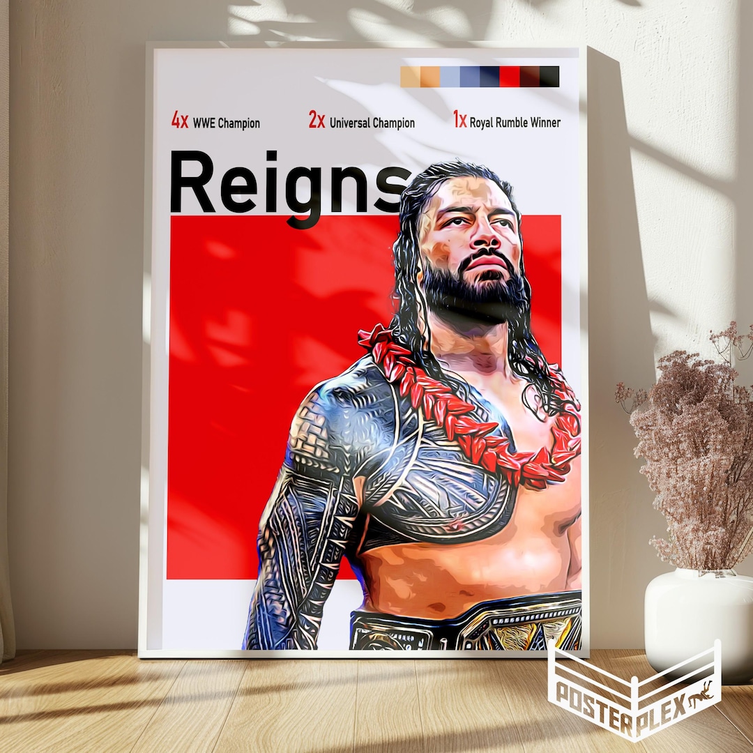 Reigns Poster, Pro Wrestling Poster, Minimalistic Sports Poster ...