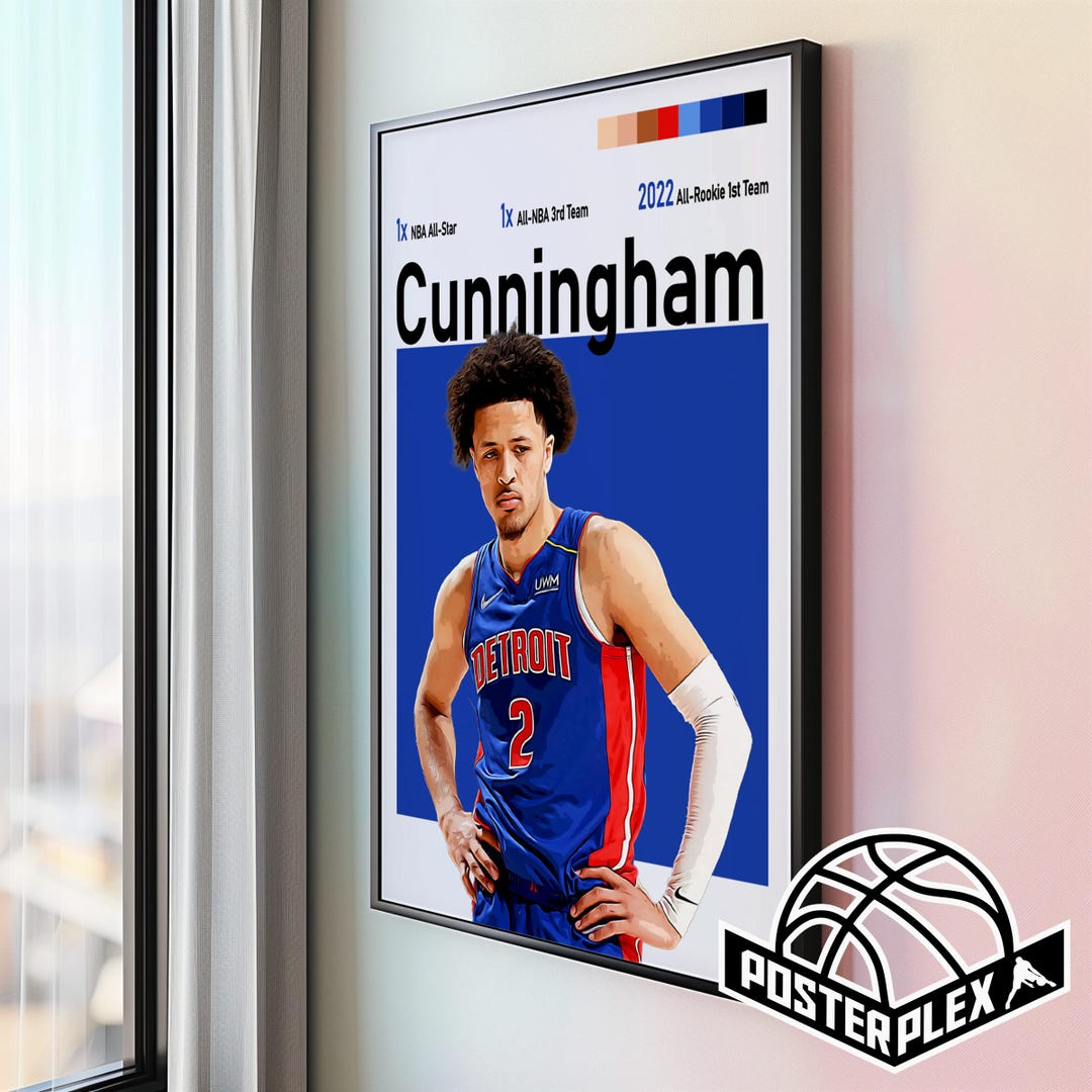Cade Cunningham Poster, Basketball Poster, Minimalistic Sports Poster ...