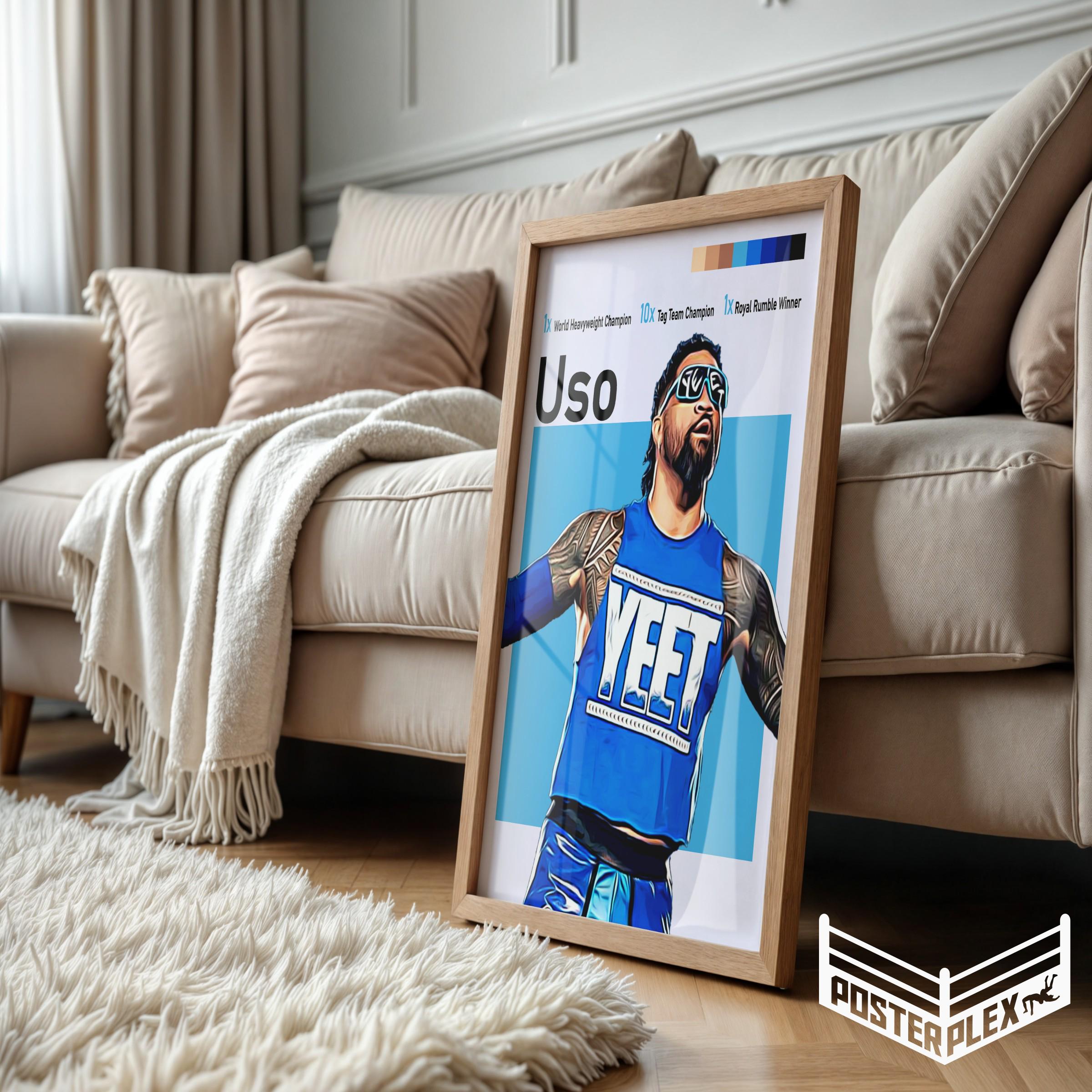 Uso Poster, Pro Wrestling Poster, Minimalistic Sports Poster, Wrestling ...