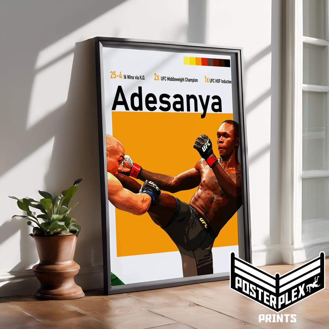 Adesanya Poster, Mma Poster, Minimalistic Mma Poster, Mma Print, Mma ...