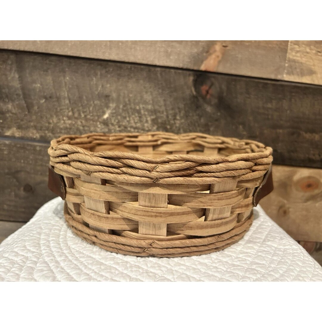 Pyrex Basket Wicker Rattan Woven Corning Round for 9" Casserole Pie ...