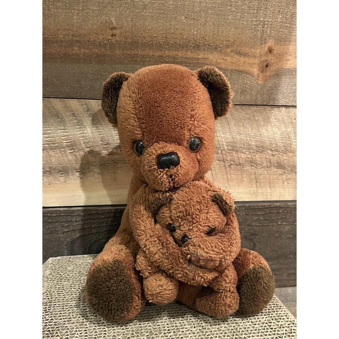 Vintage Gold Circle Stores Mother Bear With Baby Stuffed Animal Plush ...