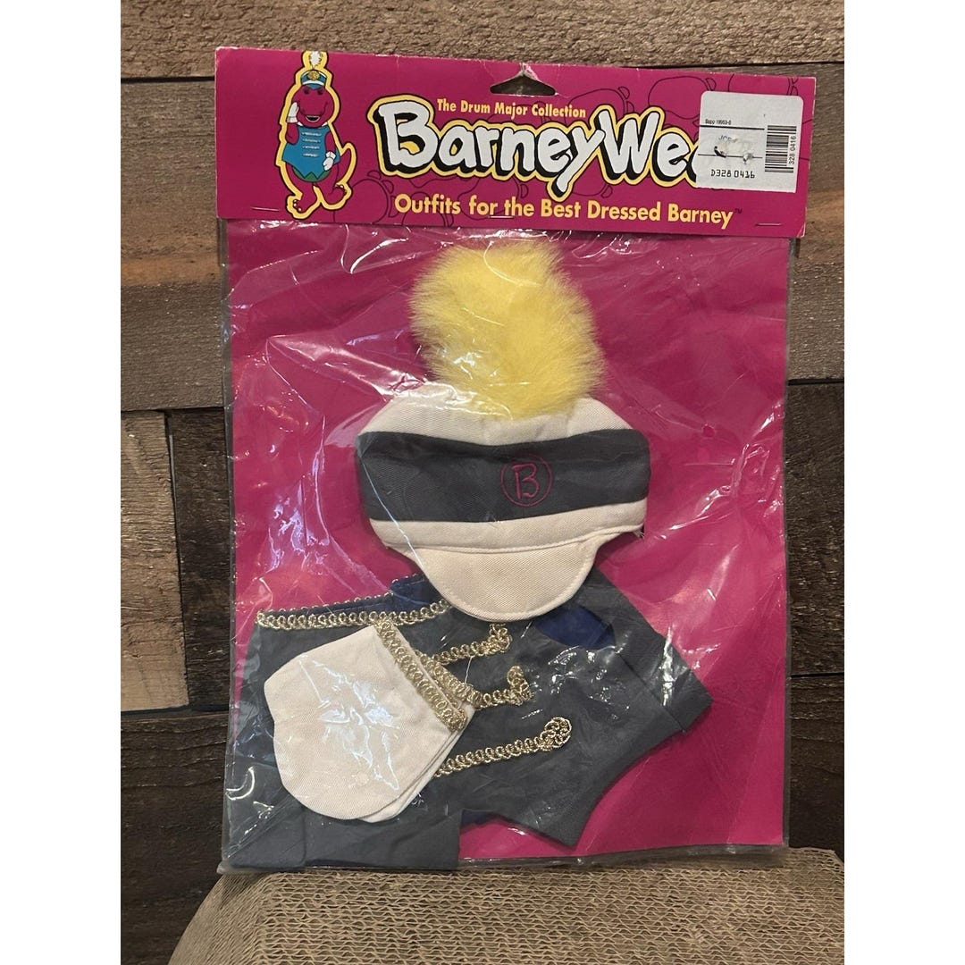 Vintage BARNEY WEAR 14" Plush Drum Major Collection Outfit NOS 1993 - Etsy