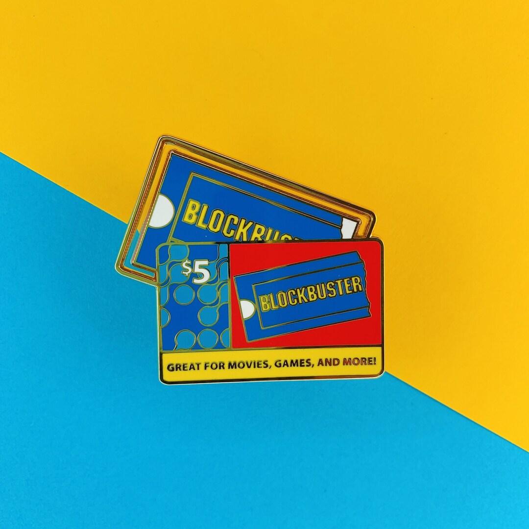 Blockbuster Video Enamel Pin - 90s Nostalgia - Gold Membership and Gift ...
