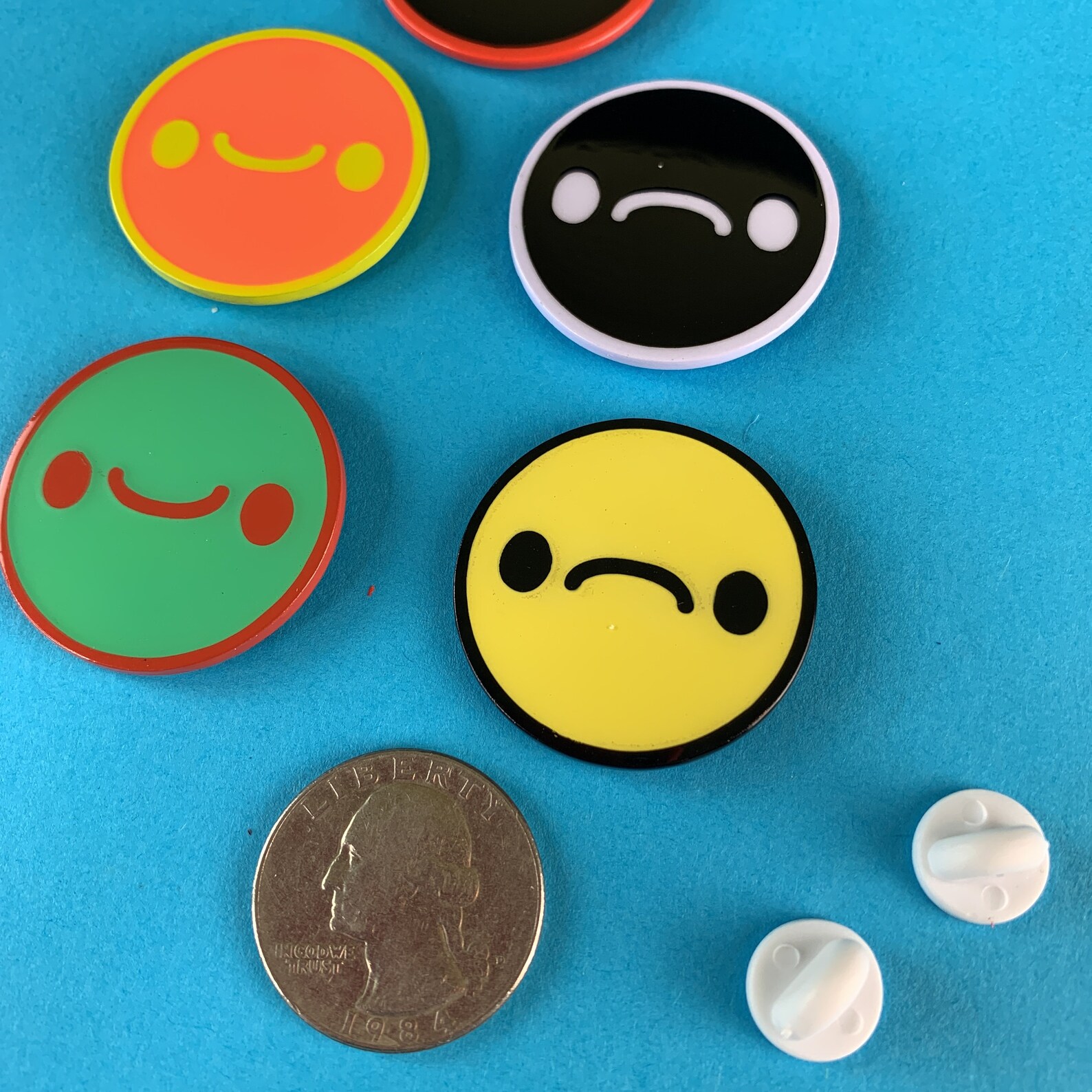 Mood Smiley Face 2-in-1 Enamel Pin Happy Sad Lapel Pin Badge | Etsy