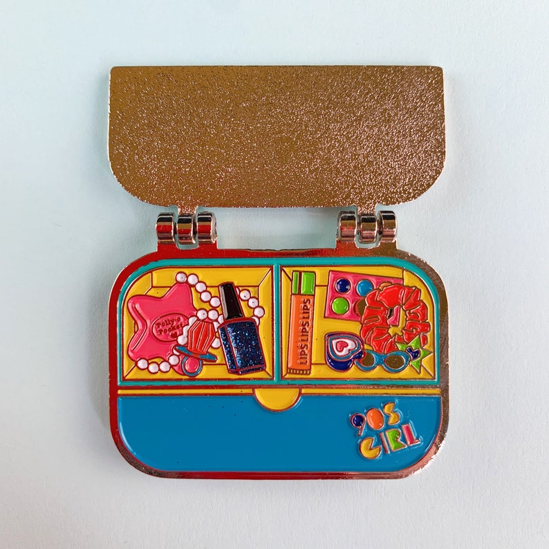90s Makeup Case Hinged Enamel Pin Retro Nostalgic Toy Lapel - Etsy