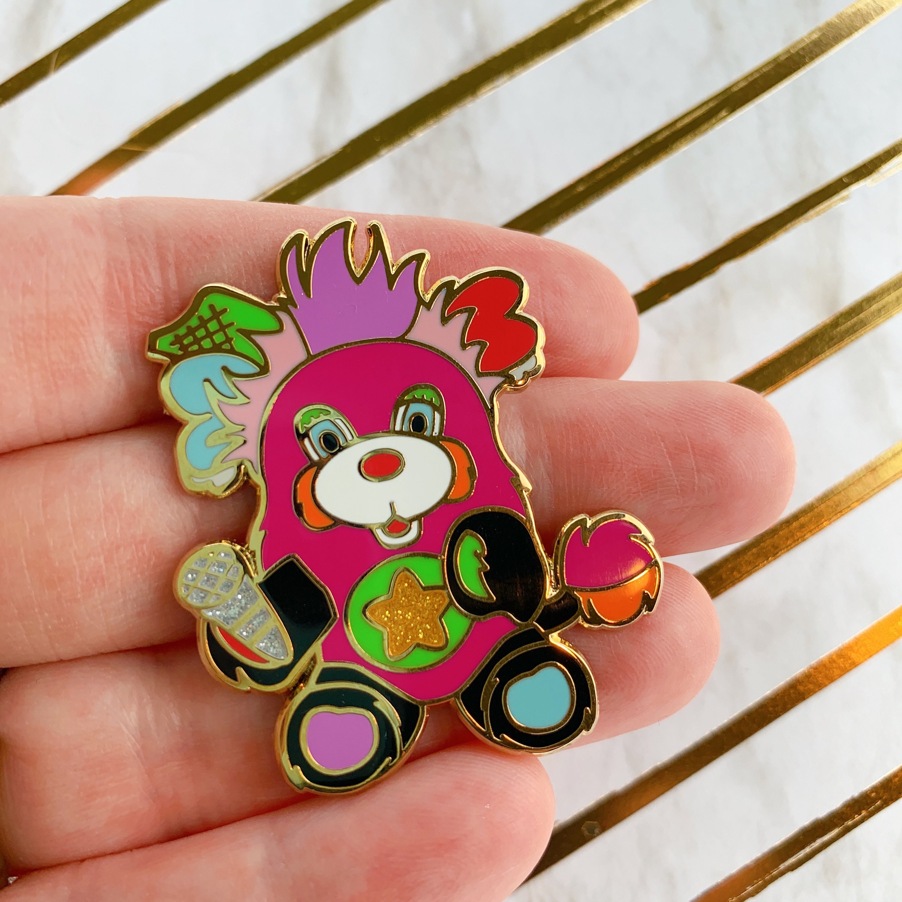 Punk Kitty Popple 80s Plush Enamel Pin Vintage Toy Inspired - Etsy