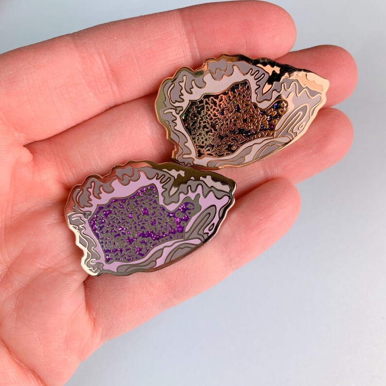 Amethyst Geode Enamel Pins Rock Crystal Lapel Pin Badge - Etsy