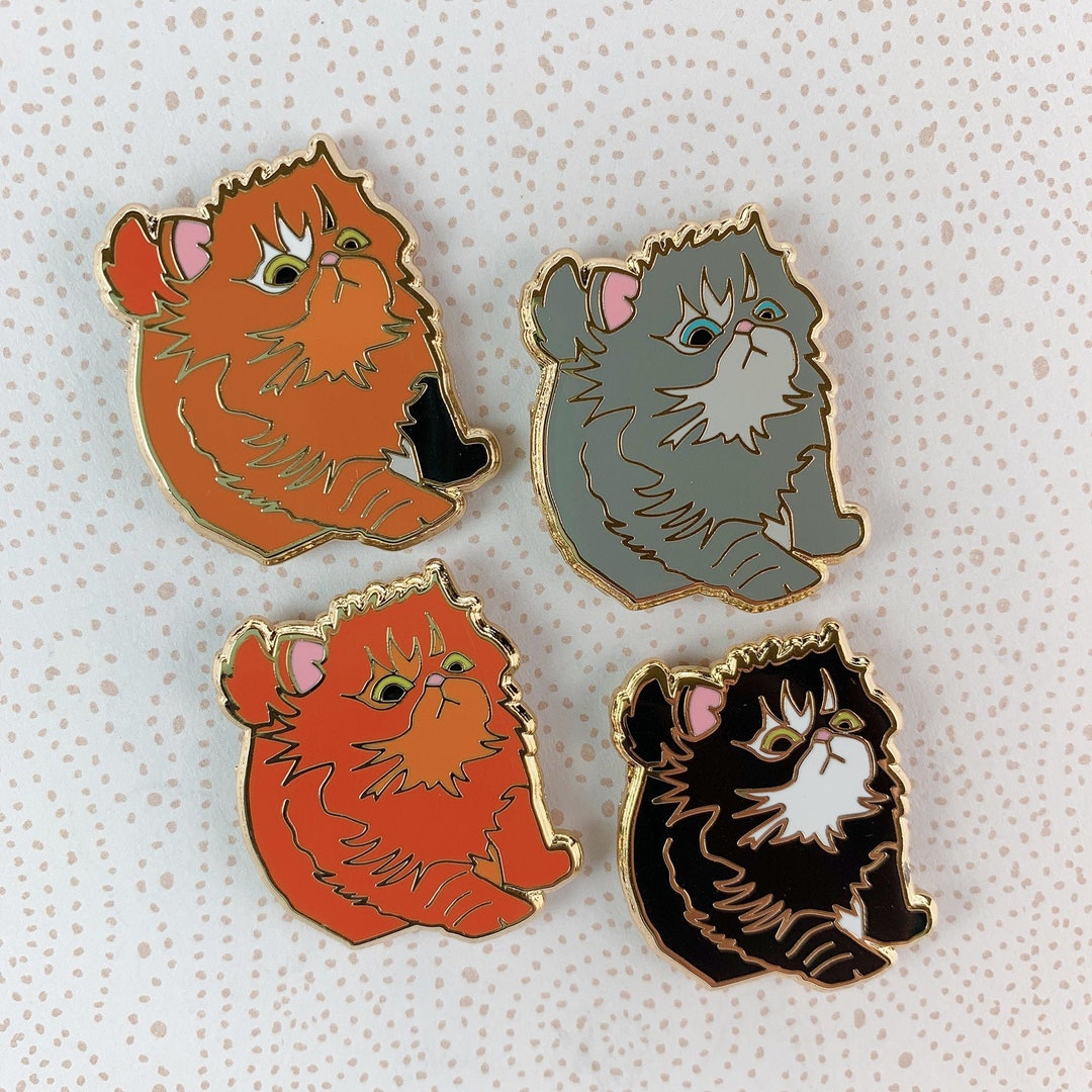 Fluffy Kitten Enamel Pins - Cute Cat Pin Badge - Gift for Cat Lover ...