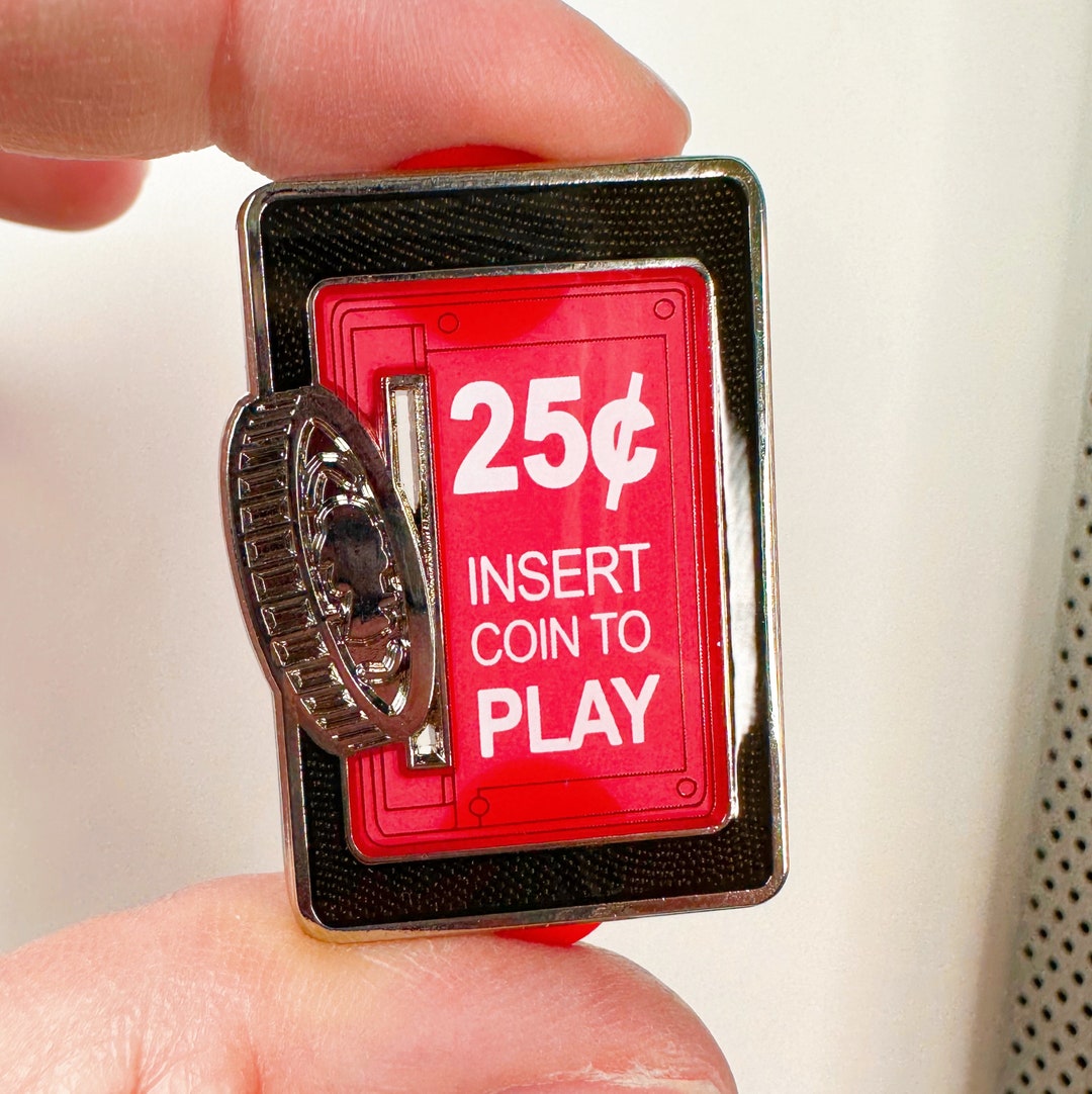 Arcade Machine Coin Slot Enamel Pin - Stained Glass Retro 80s Lapel Pin ...