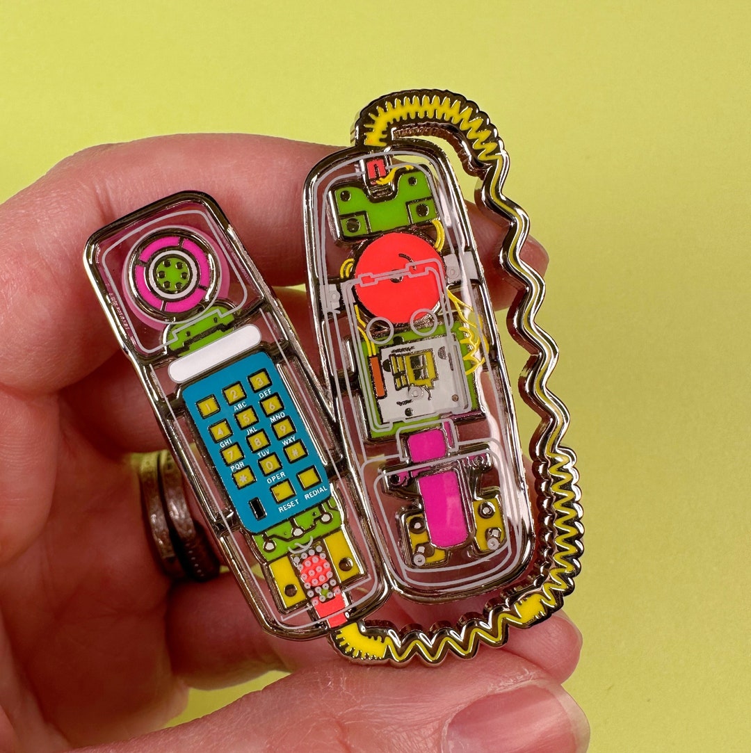 90s Clear Neon Phone Deluxe Enamel Pin V2.0 - 90s Nostalgia - Nineties ...