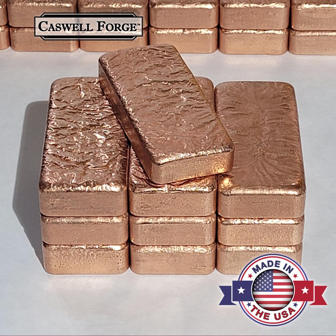 1 Lb .999 Fine Copper Bar Ingots - Hand Poured With Element Design - Etsy