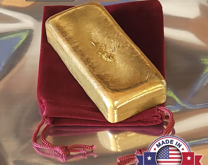 1 Lb "nordic Gold" Hand Poured Bar Ingot With Velvet Pouch - Etsy