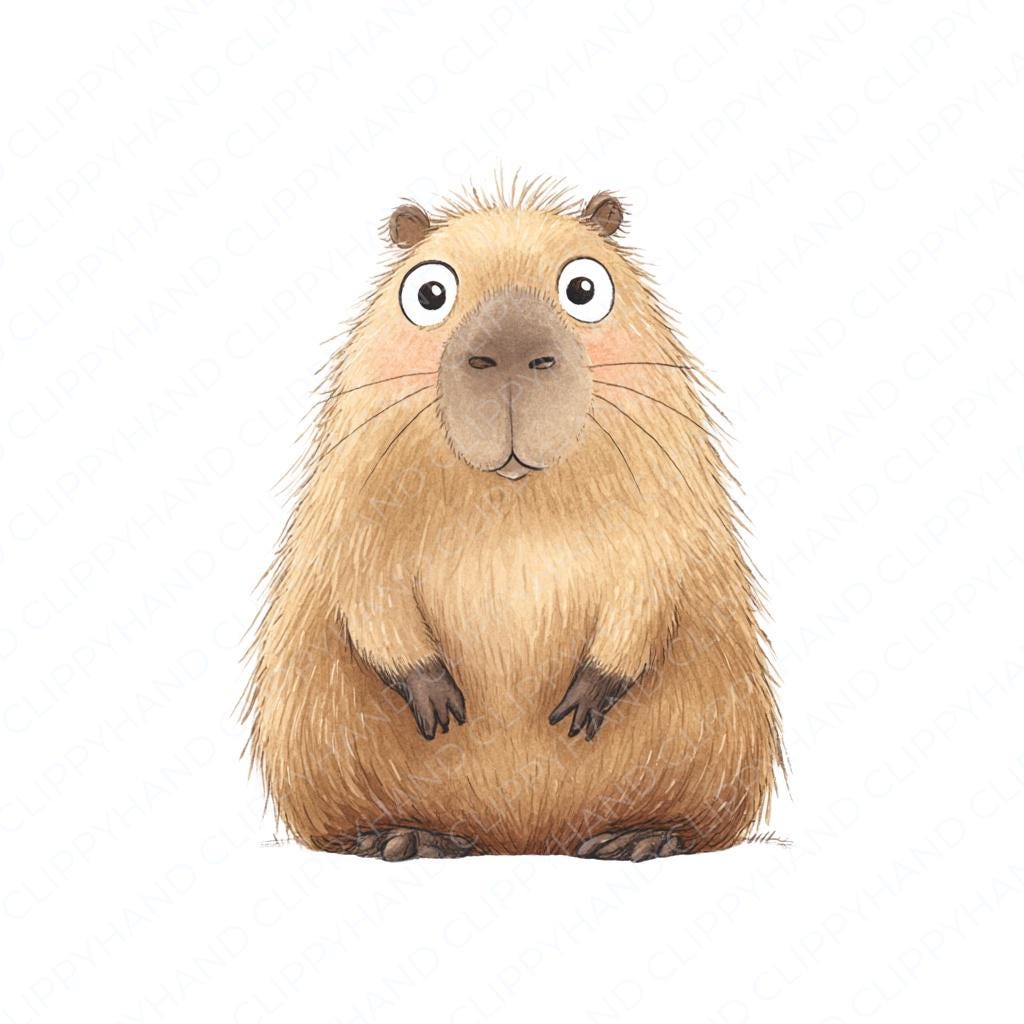 20 Kids Cartoonish Capybara Clip Art, Capybara PNG Clipart, Funny Cute ...