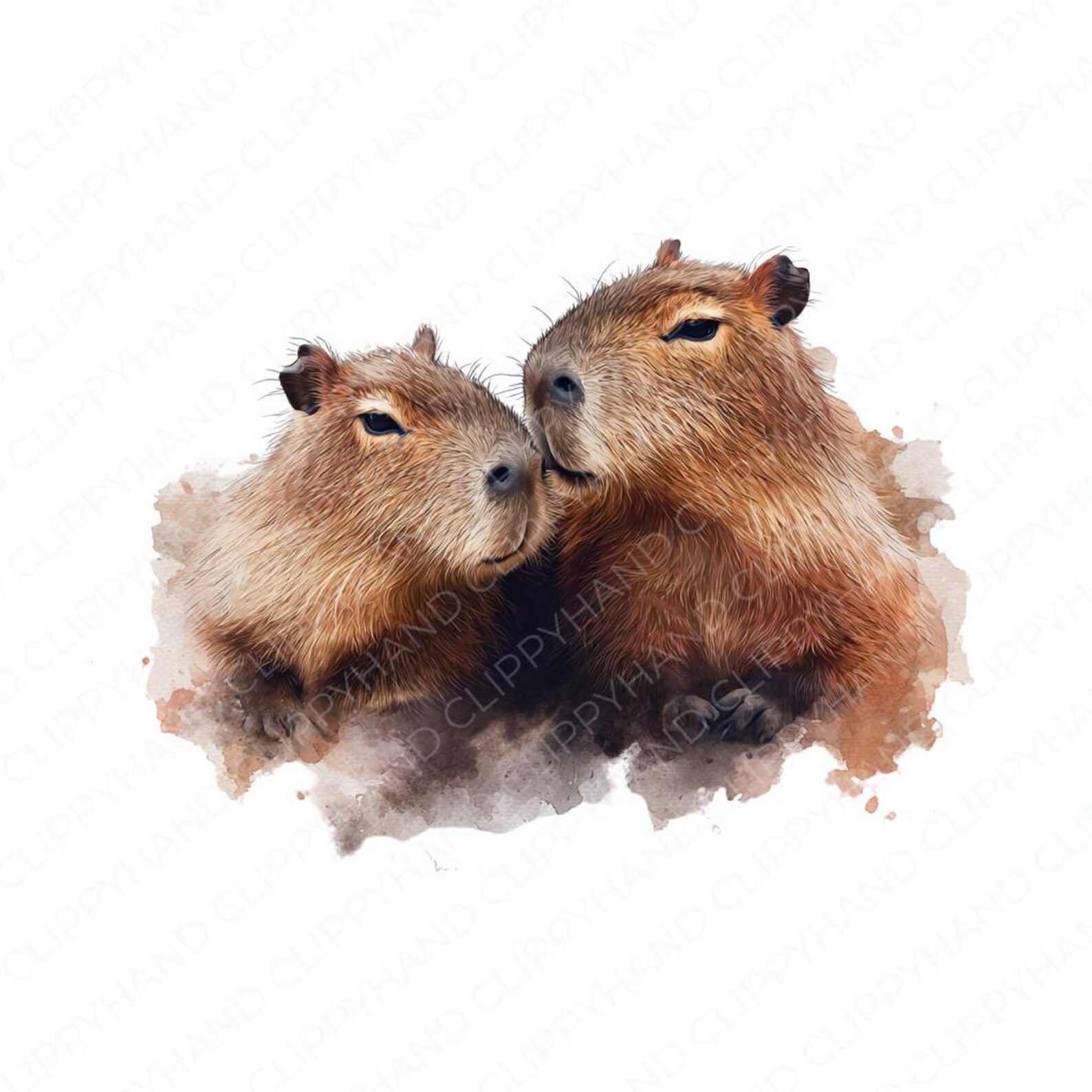 Watercolor Capybara Clip Art, Capybara Clipart, Capybara PNG Image ...
