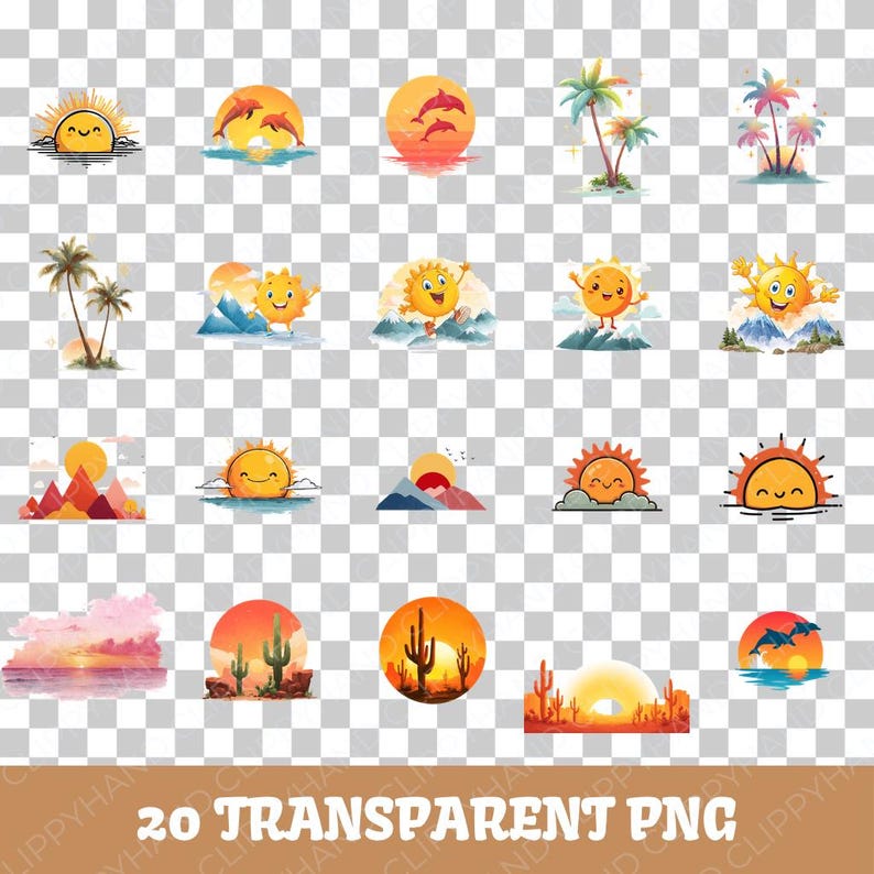Sunset Clip Art PNG, Sunset No Background, Sunset Transparent ...