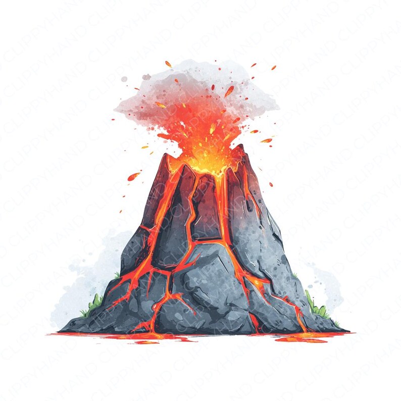 Volcano PNG Clip Art, Volcano Clipart Outline, Volcano Clipart ...