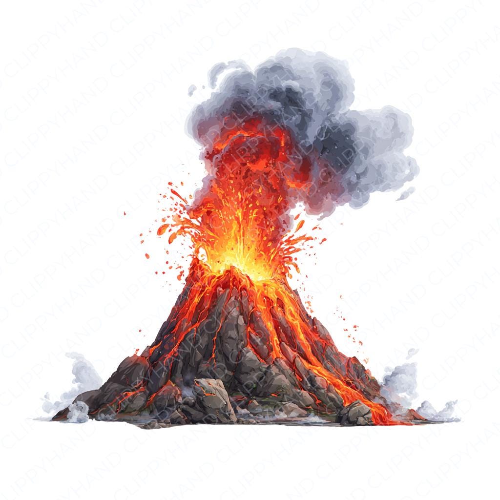 Volcano PNG Clip Art, Volcano Clipart Outline, Volcano Clipart ...