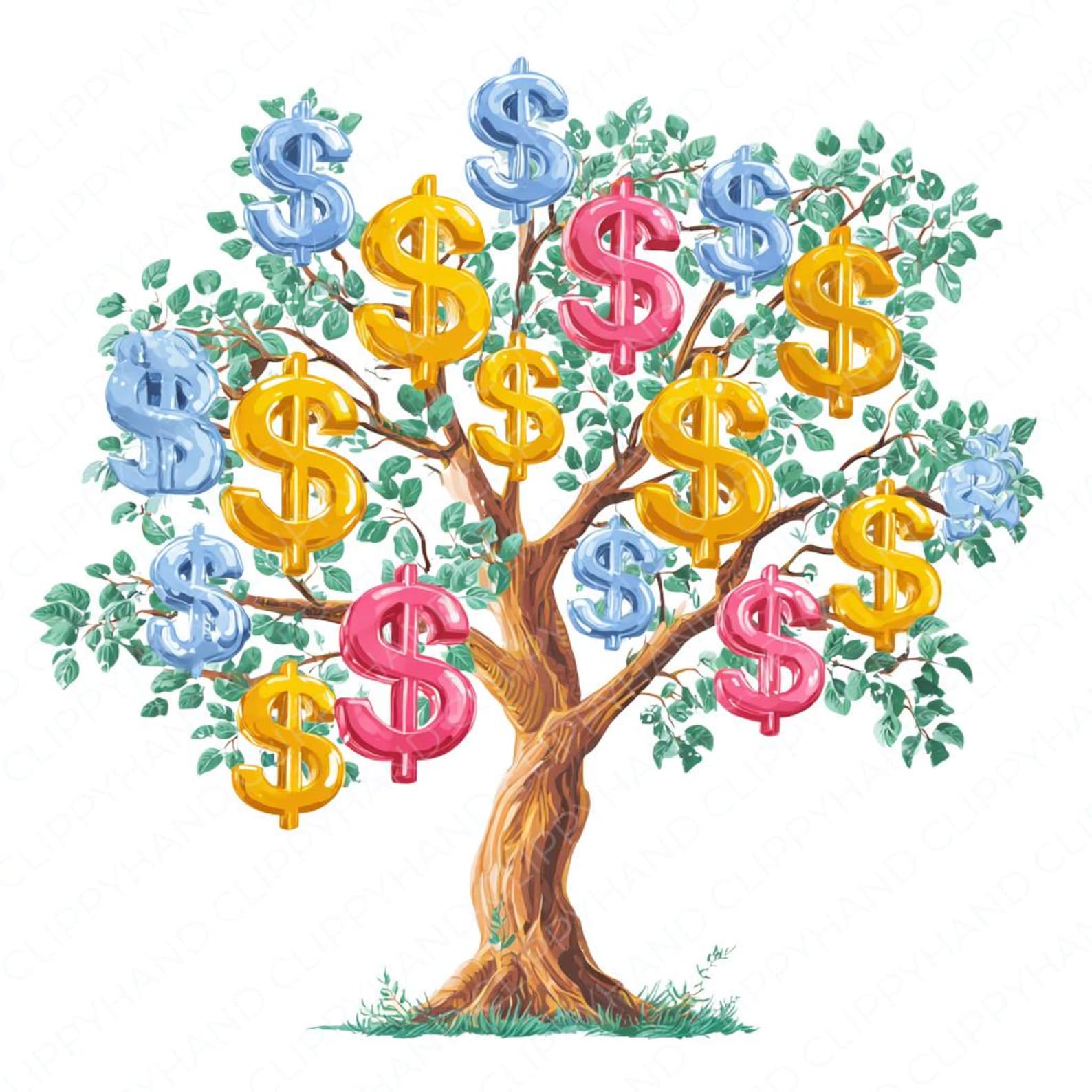 20 Money Tree Clip Art, Lucky Tree Clipart Outline, Prosperity Clipart ...