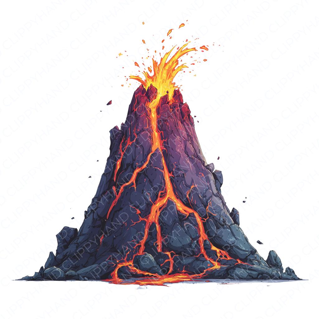 Volcano PNG Clip Art, Volcano Clipart Outline, Volcano Clipart ...