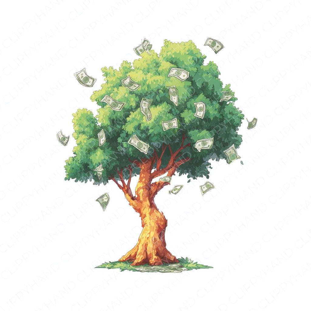 20 Money Tree Clip Art, Lucky Tree Clipart Outline, Prosperity Clipart ...