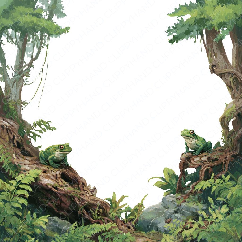 19 Rainforest Illustration Clip Art, Jungle Clipart Outline, Tropical ...