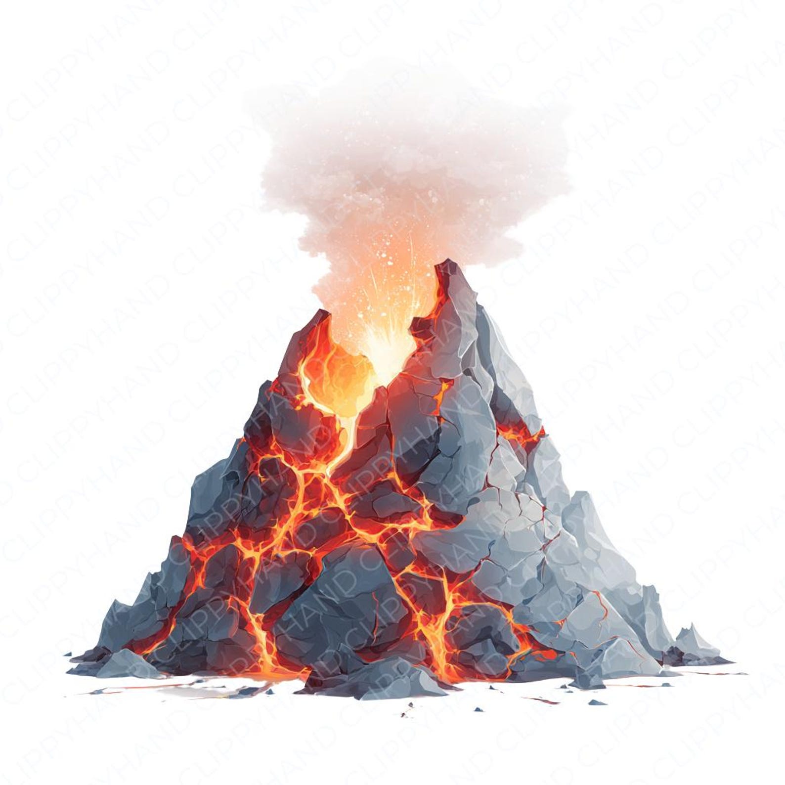 Volcano PNG Clip Art, Volcano Clipart Outline, Volcano Clipart ...