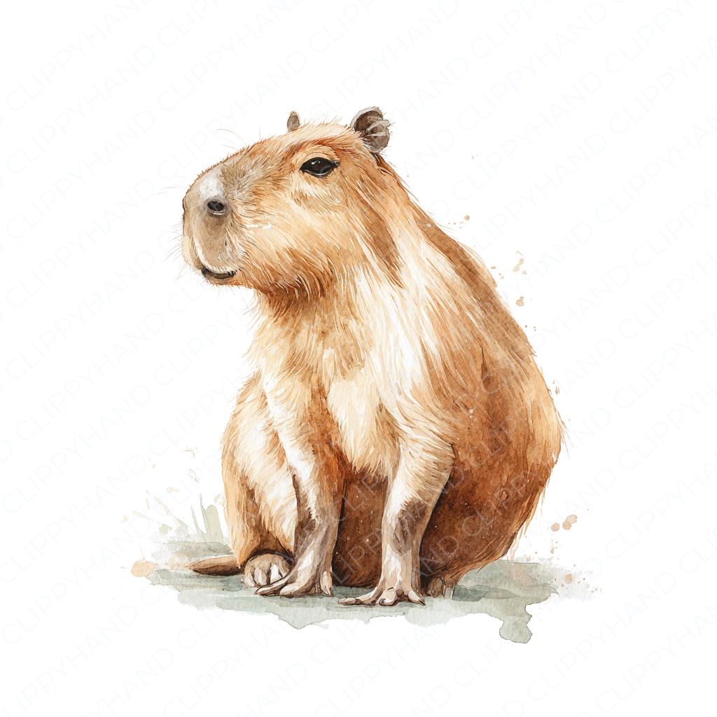 Watercolor Capybara Clip Art, Capybara Clipart, Capybara PNG Image ...