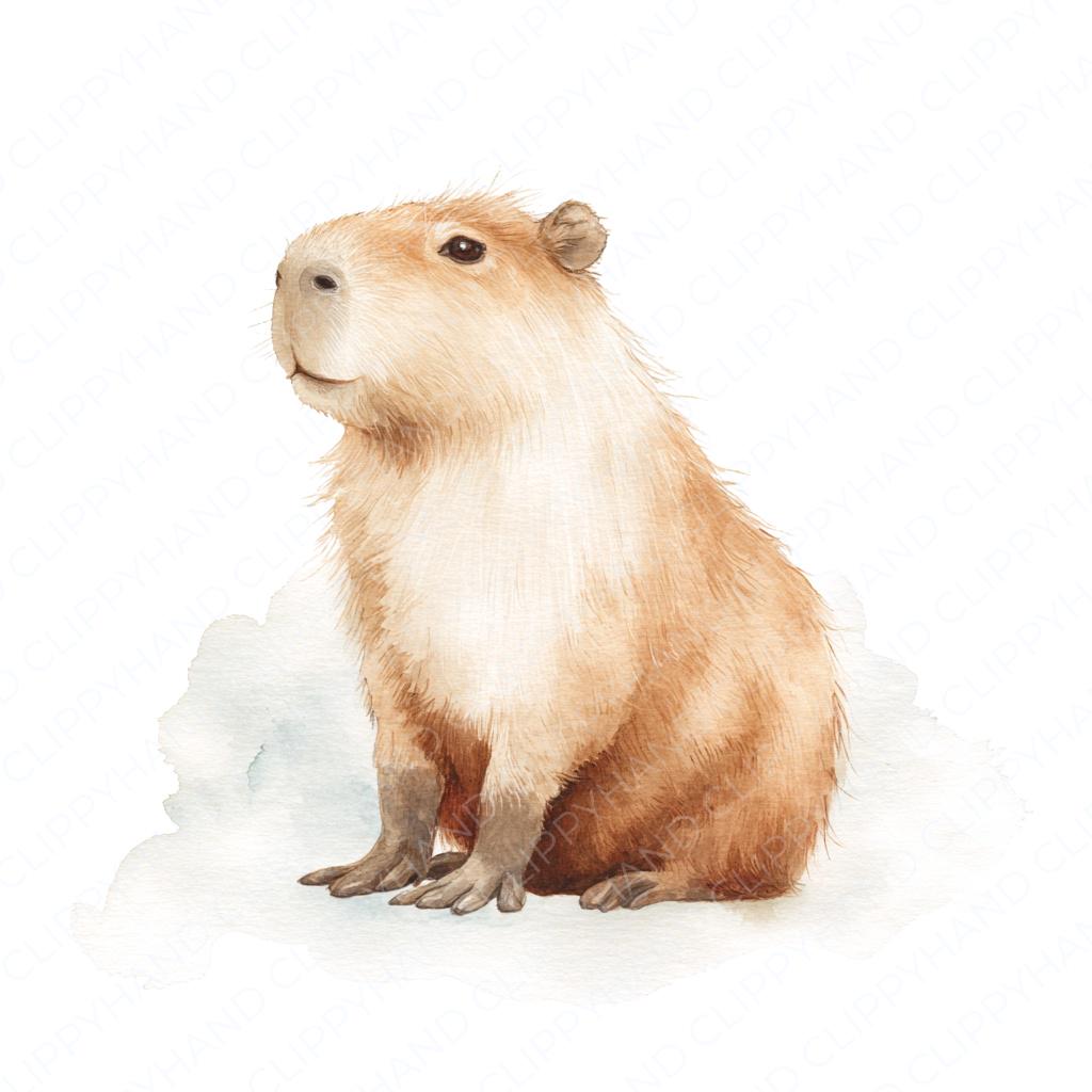 Watercolor Capybara Clip Art, Capybara Clipart, Capybara PNG Image ...