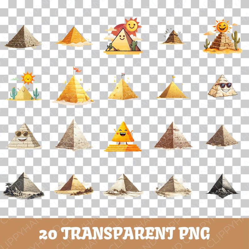 20 Pyramid Clip Art, Egypt Clipart Outline, Desert Clipart Transparent ...