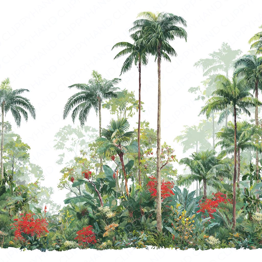 19 Rainforest Illustration Clip Art, Jungle Clipart Outline, Tropical ...