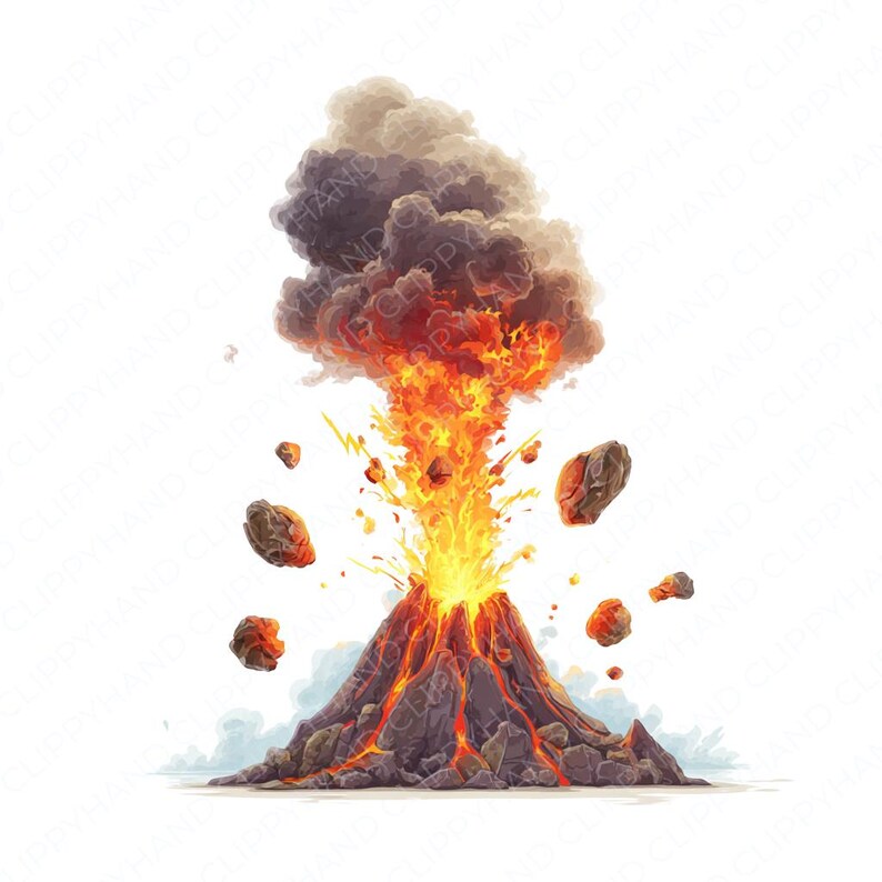 Volcano PNG Clip Art, Volcano Clipart Outline, Volcano Clipart ...