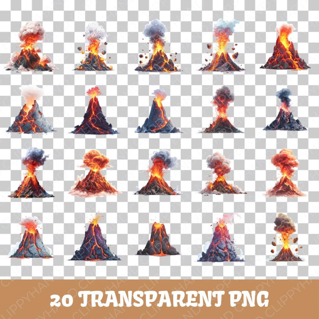 Volcano PNG Clip Art, Volcano Clipart Outline, Volcano Clipart ...