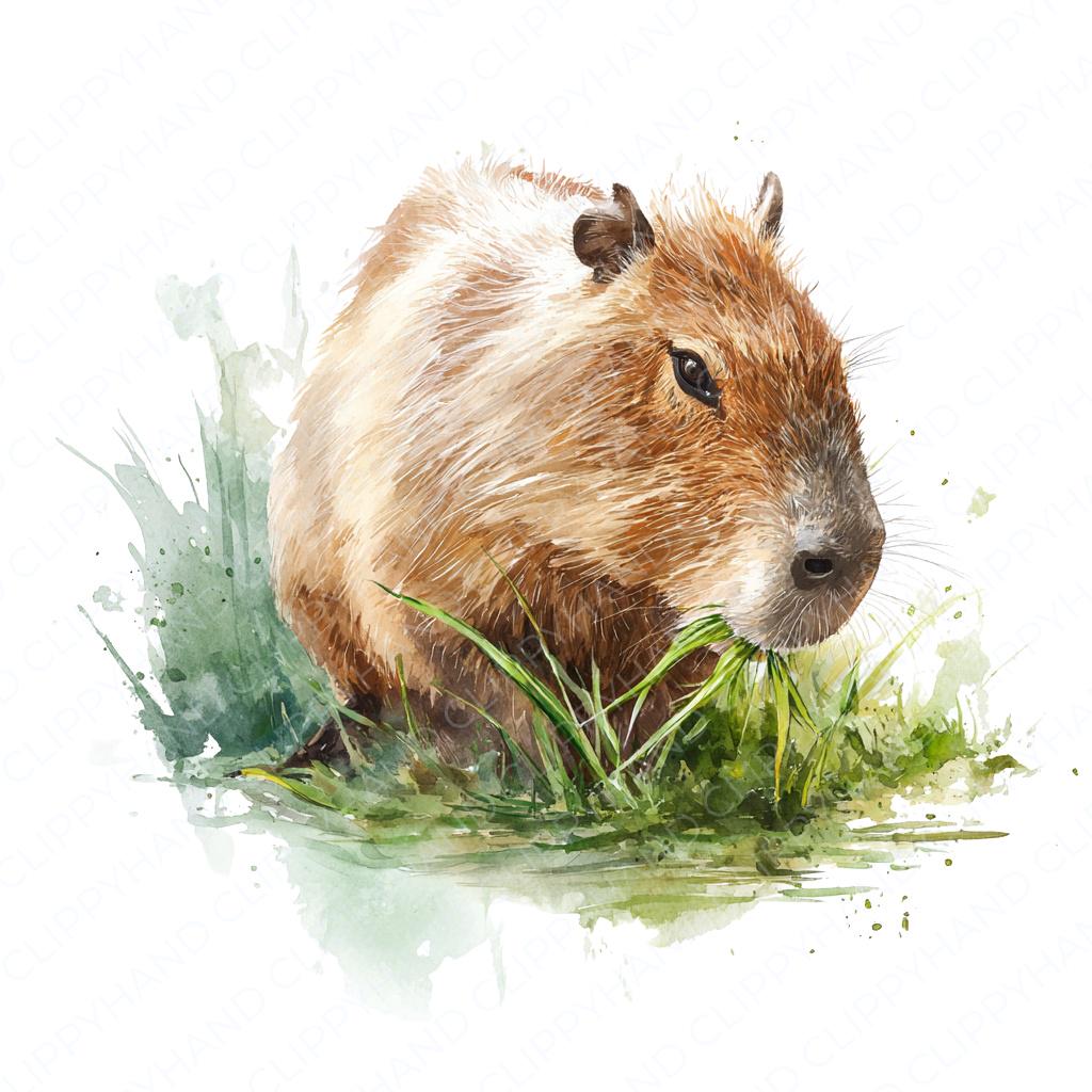 Watercolor Capybara Clip Art, Capybara Clipart, Capybara PNG Image ...