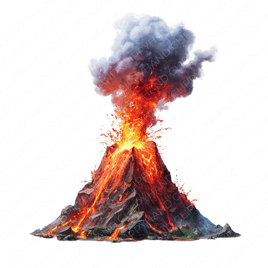 Volcano PNG Clip Art, Volcano Clipart Outline, Volcano Clipart ...