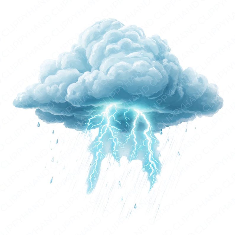 20 Thunderstorm Clip Art, Storm Clipart Outline, Weather Clipart Transparent Background ...