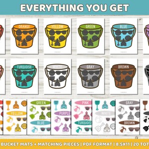 Beach Color Sorting Activity for Toddlers | Printable Color Match Game ...