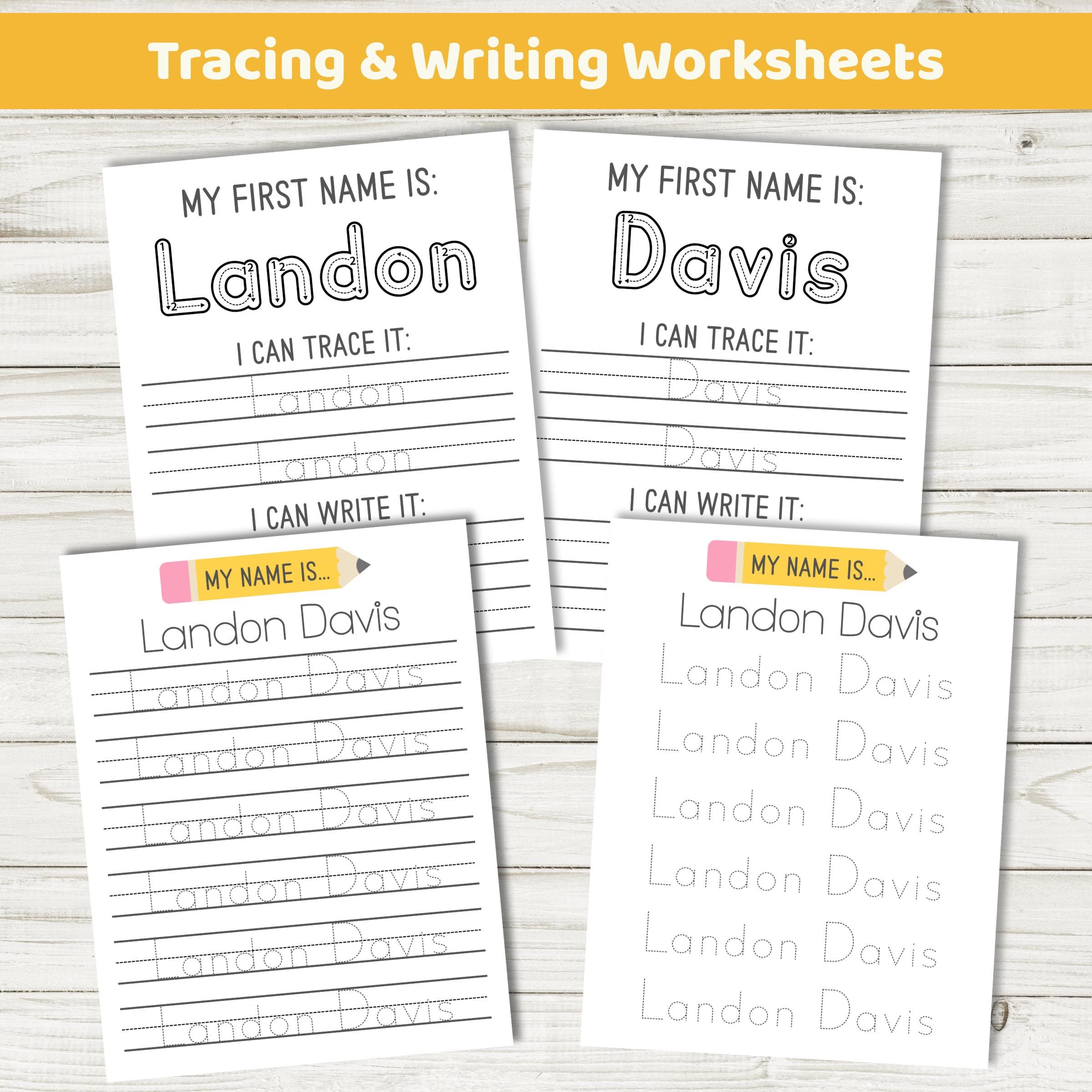 Editable Name Tracing Printable Bundle, Custom Handwriting Practice for ...