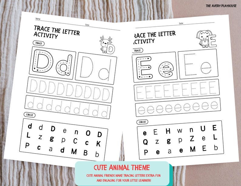 Printable ABC Tracing Worksheets for Kids | Editable Canva Template for ...
