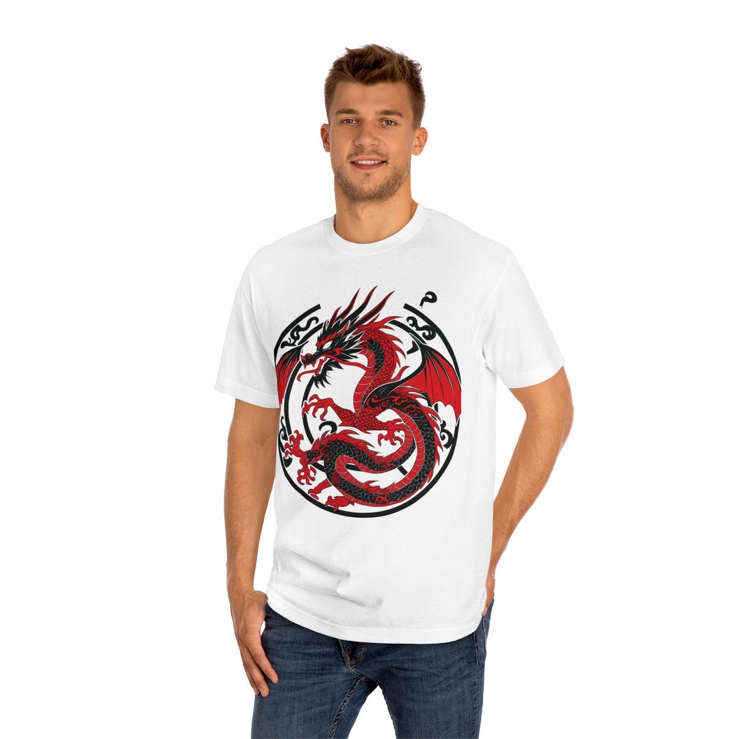 Red Dragon Graphic Tee: Unisex Anime Style Cotton Blend - Etsy