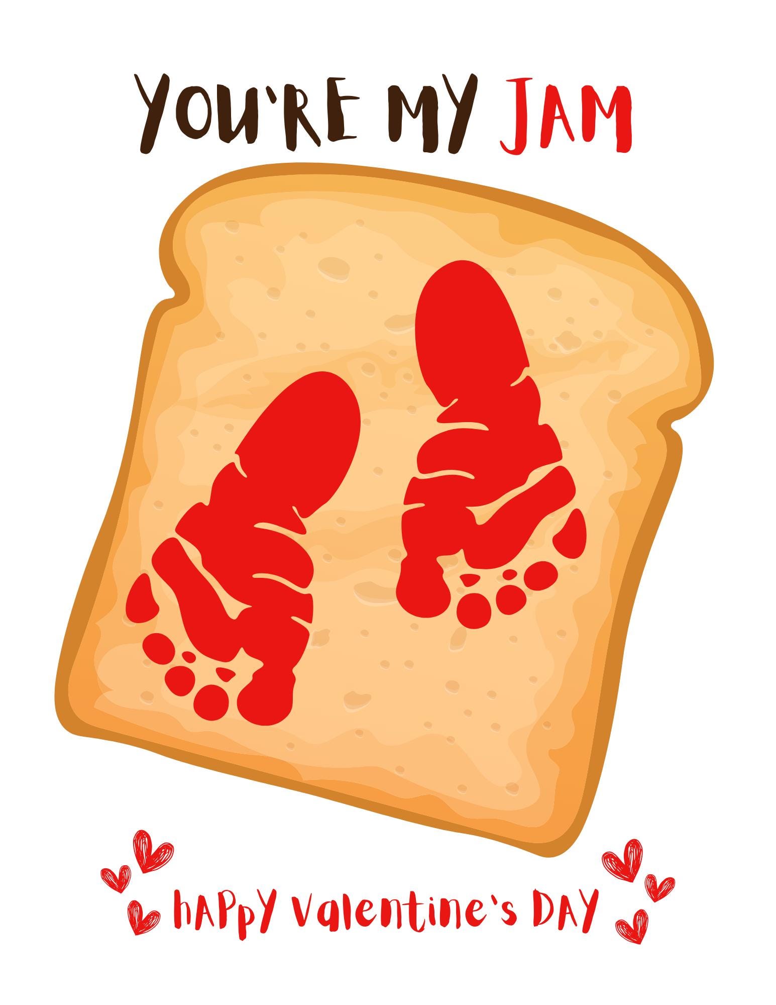 You’re My Jam Footprint Craft | Valentine’s Day Keepsake | Printable ...
