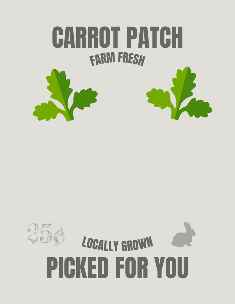Carrot Patch - Footprint Craft - Etsy
