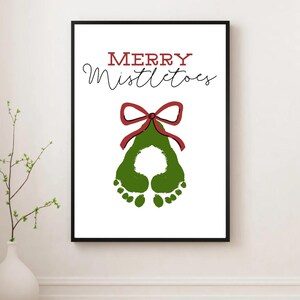 Merry Mistletoe Footprint Craft - Etsy