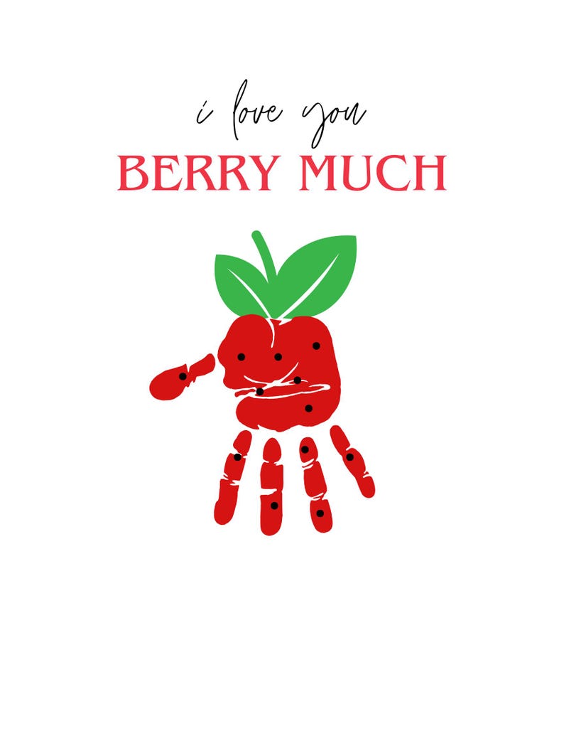I Love You Berry Much - Handprint Craft - Etsy