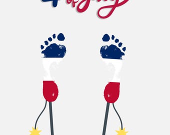 Firecracker 4th of July Footprint Craft - Etsy