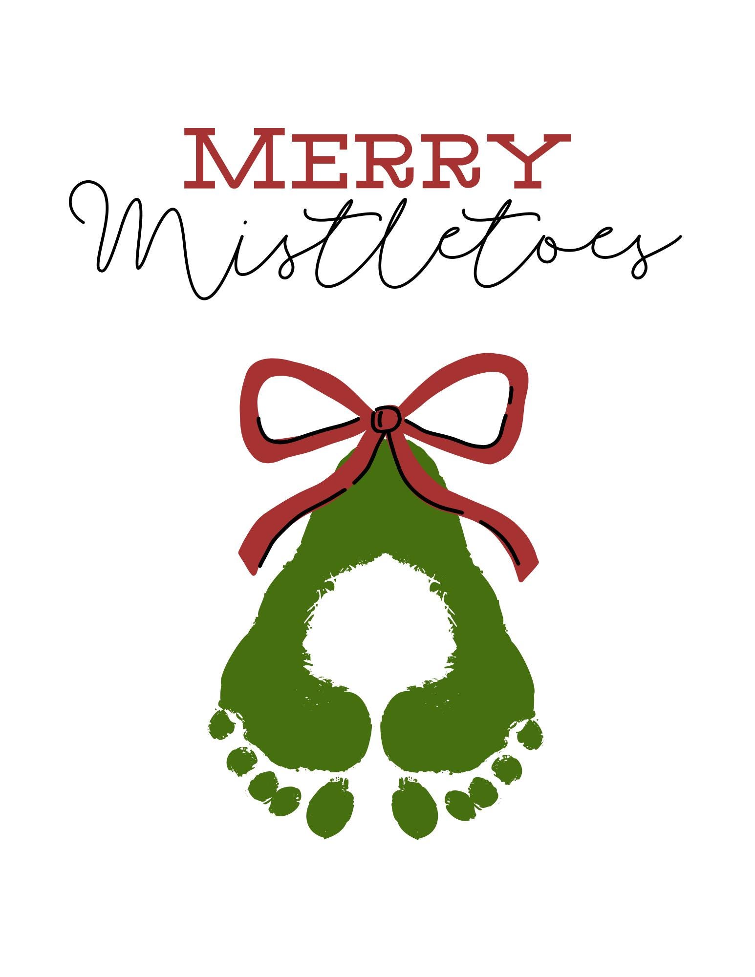 Merry Mistletoe Footprint Craft - Etsy