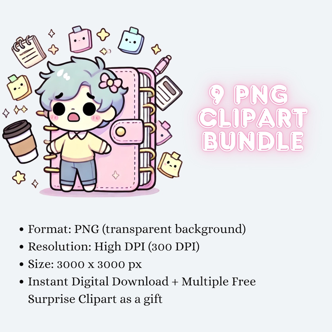 Organized Chaos – ADHD Life Sticker Pack | Cute Pastel Digital Stickers ...
